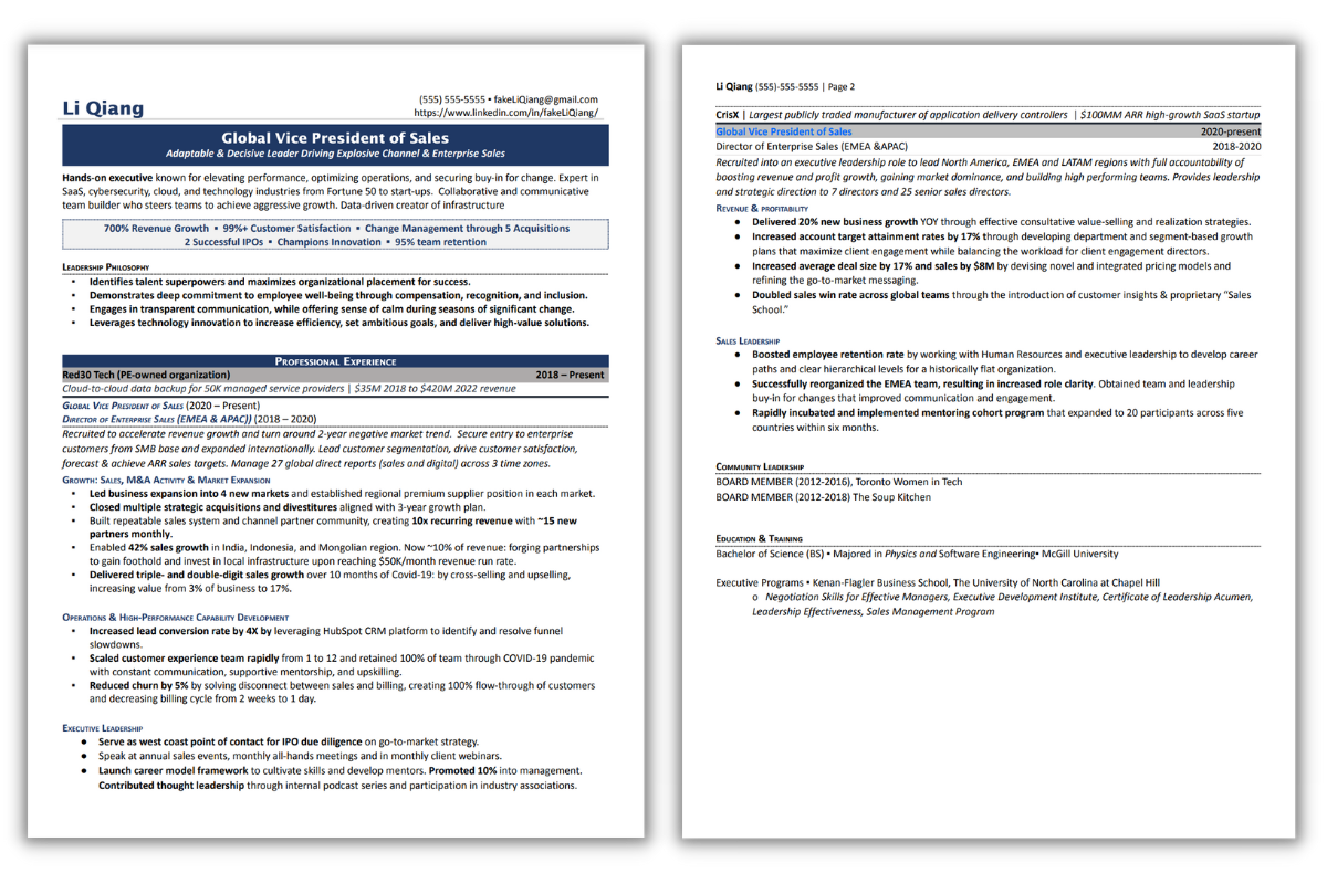 How Long Can My Executive Resume Be Are Two Or Three Pages In Length